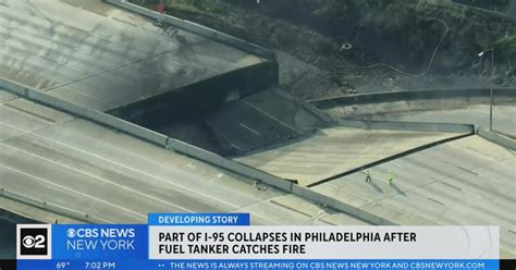 Section Of I 95 In Philadelphia Collapses After Tanker Truck Fire Cbs