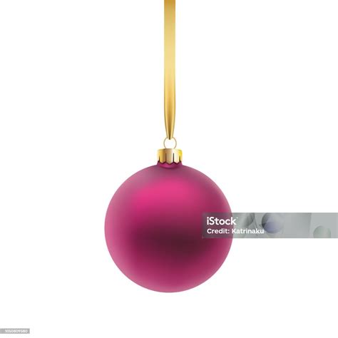 바이올렛 크리스마스 공 흰색 배경에 고립입니다 벡터 일러스트입니다 12월에 대한 스톡 벡터 아트 및 기타 이미지 12월 3차원 형태 계절 Istock