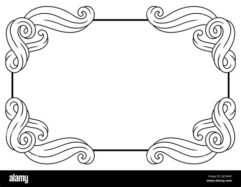 Frame With Wave Line Curls Monochrome Stripes Black And White Texture Swirly Abstract Fur Or