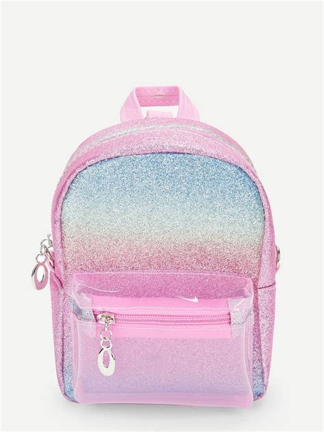 Girls Glitter Rainbow Random Color Backpack Sheinsheinside