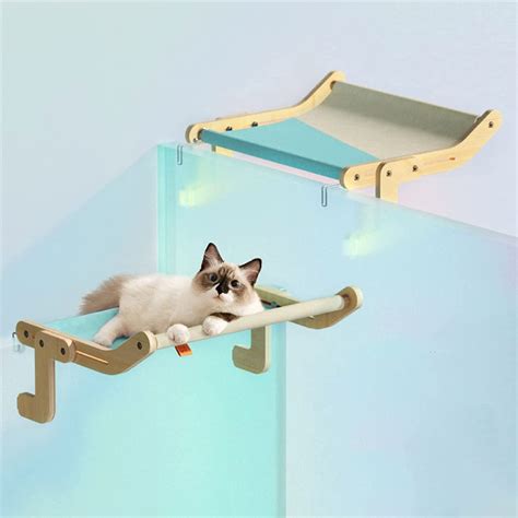 Amazon co jp 猫 ハンモック 窓 窓 ベット 猫 猫 窓につけるハンモック 引っ掛ける式 木製 猫窓につけるベッド 動きやすい