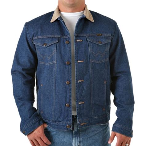 Wrangler Tall Size Blanket Lined Jean Jacket Blue Denim Stampede