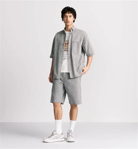 Dior Oblique Bermuda Shorts Gray Cotton Denim Dior