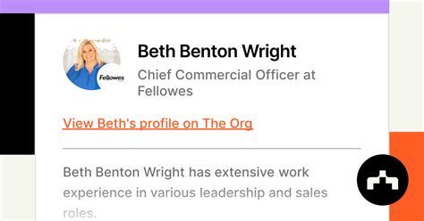 Beth Benton Wright Chief Commercial Officer At Fellowes The Org