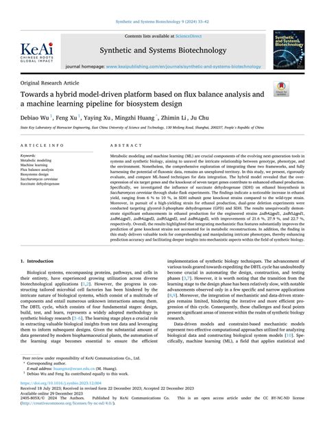 Pdf Towards A Hybrid Model Driven Platform Based On Flux Balance Analysis And A Machine