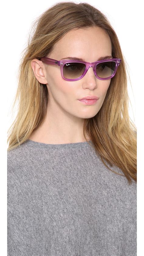 Lyst Ray Ban Ice Pop Wayfarer Sunglasses In Pink
