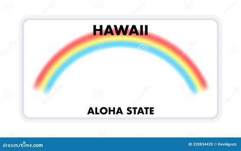 License Plate Of Hawaii Car Number Plate Stock Vector Illustration
