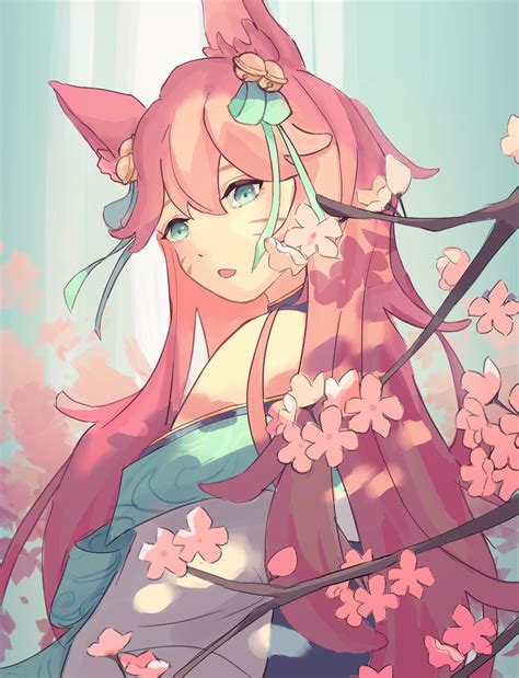 Anime Styled Spirit Blossom Ahri Rlolfanart