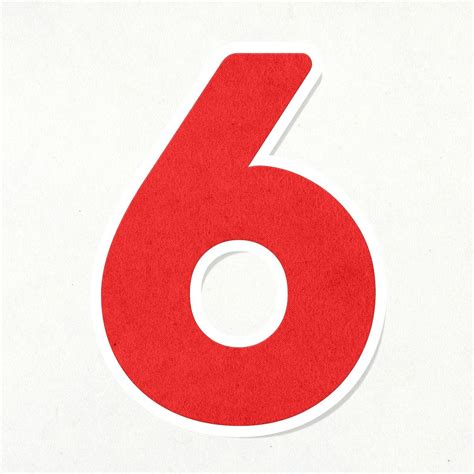 Download Premium Psd Image Of Red Number Six Sticker Design Element By Sasi About Paper