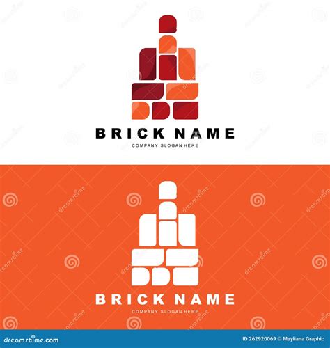 Bricks Logo Design Material Stone Illustration Vector Building