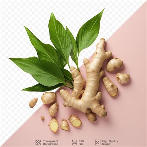 Premium Psd Top Down View Of Ginger Against A Black Surface