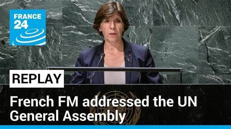 Replay French FM Speaks At The UN General Assembly FRANCE English YouTube