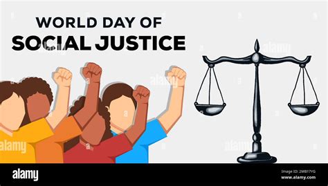 Día Mundial De La Justicia Social Ilustración De Banner Horizontal