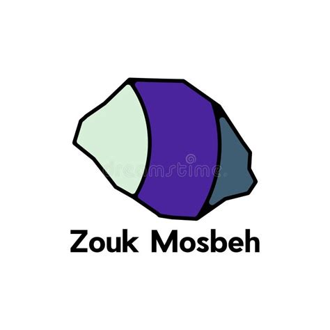 La Ciudad De Zouk Mosbeh Mapa Vectorial Detallado Alto Del Elemento Del Logotipo Del Líbano Para