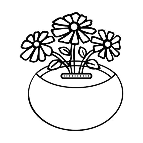 Flower Pot Coloring Page