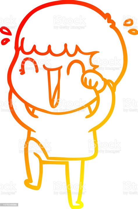 웃고 있는 만화 남자의 따뜻한 그라데이션 선 그리기 귀여운에 대한 스톡 벡터 아트 및 기타 이미지 귀여운 그라데이션 낙서 드로잉 Istock