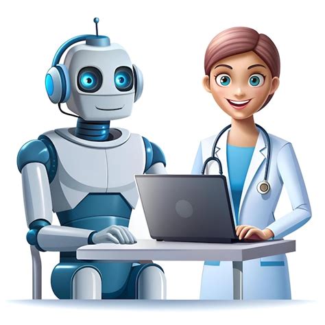 A Friendly Robot Medical Assistant Helps A Doctor With Their Tasks Showcasing The Future Of