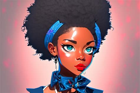 Premium Ai Image Anime African American Woman For Social Network