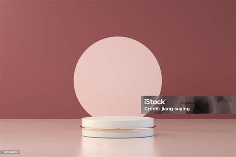 빨간색 배경의 3d 렌더링 가상 제품 디스플레이 플랫폼 0명에 대한 스톡 사진 및 기타 이미지 0명 3차원 형태 가상현실 Istock