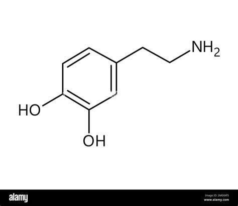 Dopamine Molecular Structure Dopamine Is Neurotransmitter With Important Role In Human Body