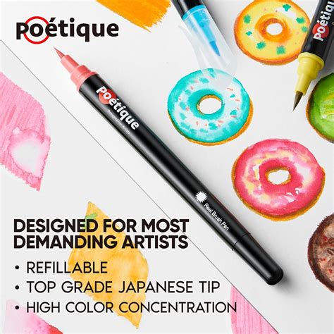 Poétique Refillable Watercolor Brush Pens 96 Watercolor Markers With