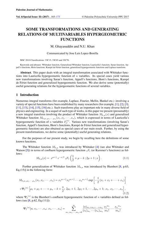 Pdf Some Transformations And Generating Relations Of Multivariables