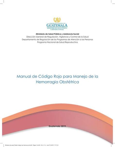 Manual Código rojo para Manejo de la Hemorragia Obstétrica Maribel Primero uDocz