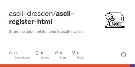 Github Ascii Dresden Ascii Register Html Supreme Ugly Html Frontend