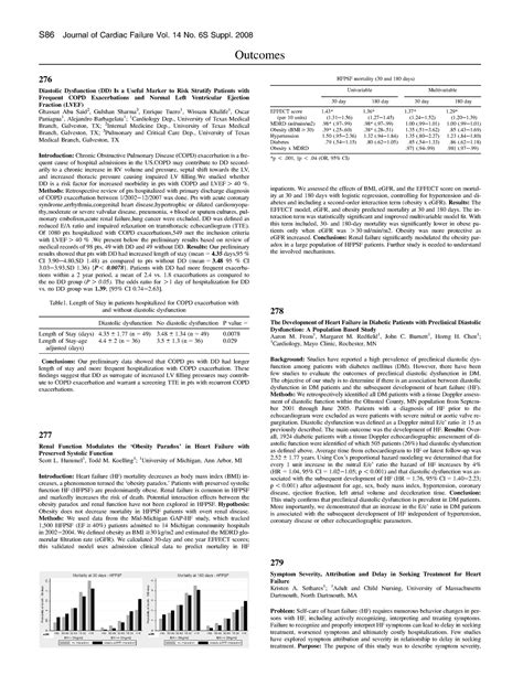 Diastolic Dysfunction Dd Is A Useful Mar Outcomes 276 Diastolic