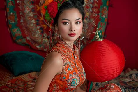 전통 의상을 입은 여성