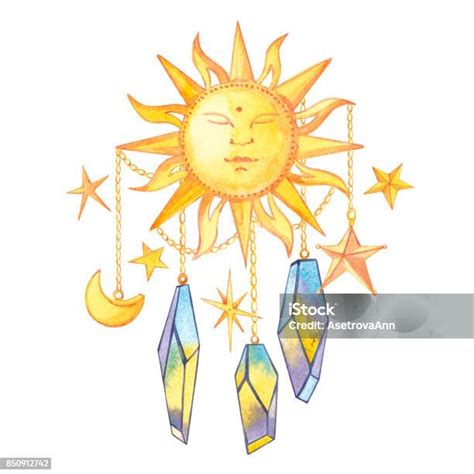 별과 초승달 썬 체인에 형상 결정의 세트 유행 Hipster Logotypes입니다 예술적 색된 배경으로 다각형 아이콘입니다 흰색 배경에 고립 0명에 대한 스톡 벡터 아트