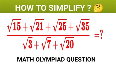 A Nice Square Root Problem Math Olympiad Youtube