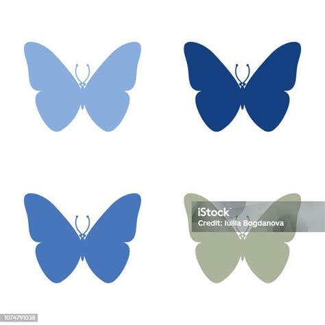 블루 나비의 집합입니다 에 흰색 배경 벡터 일러스트입니다 곤충에 대한 스톡 벡터 아트 및 기타 이미지 곤충 나방 디자인 Istock