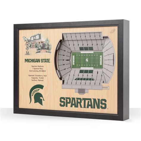 Michigan State Spartans Football 25 Layer Stadiumview Wall Art