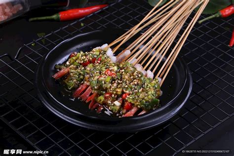凉串虾摄影图 传统美食 餐饮美食 摄影图库 昵图网