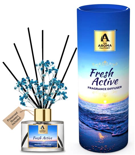 The Aroma Factory Fragrance Reed Diffuser Glass Set With Essential Oil Aroma Sticks Preserved