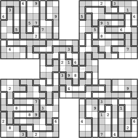 Oddeven Jigsaw Samurai Sudoku