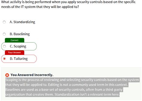 Tailoring Vs Scoping Rcissp