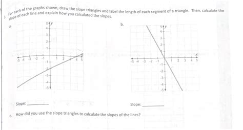 3 For Each Of The Graphs Shown Draw The Slope Triangles And Label The