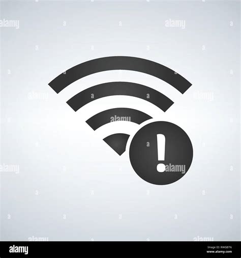 Wifi Connection Signal Icon With Exclamation Mark In The Circle Vector Illustration Isolated On