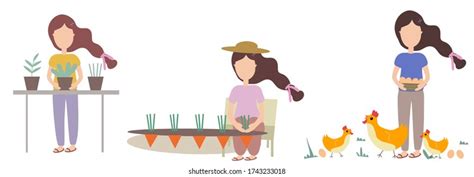 정원에서 당근을 수확하는 어린 소녀 농부 스톡 벡터로열티 프리 2398588723 Shutterstock