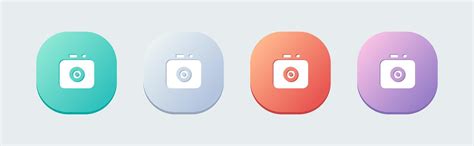 Camera Solid Icon In Flat Design Style Capture Buttons Signs Vector Illustration 40312784