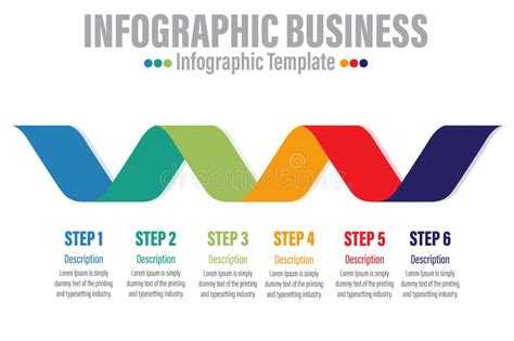 Abstract Colorful Label Business Infographics 6 Steps Or Option