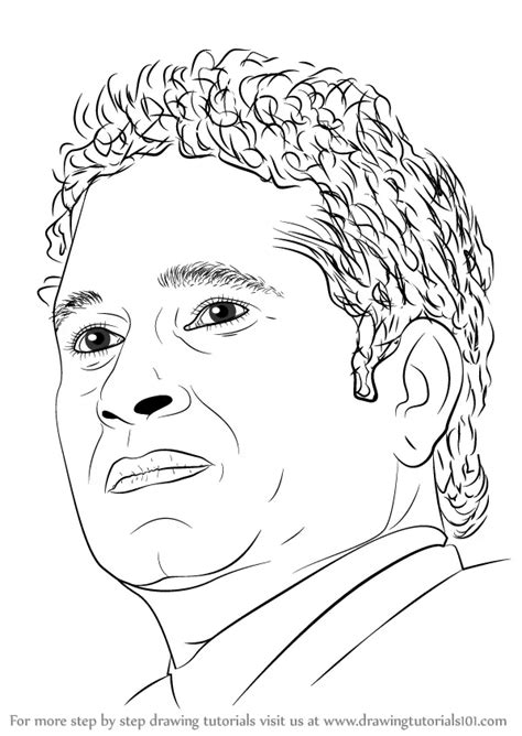 Learn How To Draw Sachin Tendulkar Cricketers Step By Step Drawing