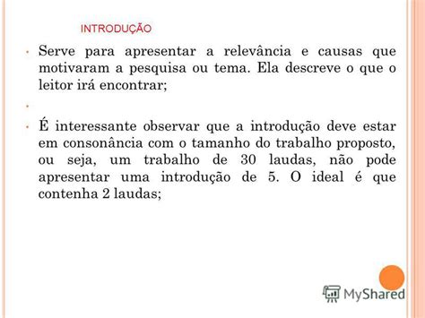 Como se faz uma introdução para um trabalho Trabalho de formatura