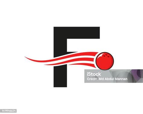 편지 F 볼링 로고 볼링 볼 기호 빨간색 움직이는 볼 벡터 템플릿 Championship에 대한 스톡 벡터 아트 및 기타 이미지 Championship 개념 경기