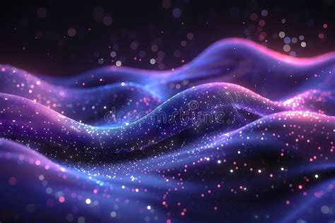 Glowing Waves Particle Stream Abstract Flowing Particle Data With