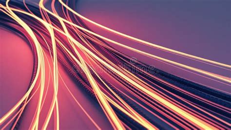 Glowing Signal Trails Create Vibrant Optical Fiber Network Showcasing Advanced Connectivity