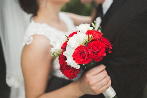Sensual Portrait Of A Young Wedding Couple Outdoor Stock Image Image