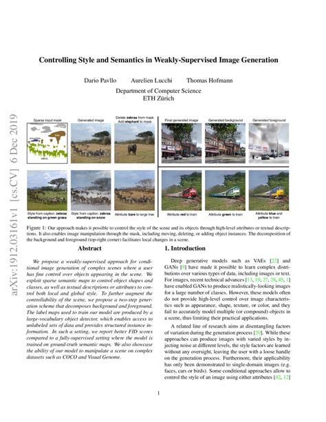 Controlling Style And Semantics In Weakly Supervised Image Generation